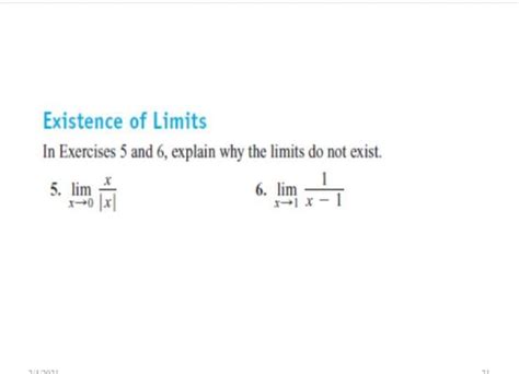 Solved Existence Of Limits In Exercises And Explain Why Chegg