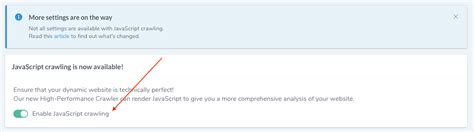 JavaScript Crawl Ryte Product Insights