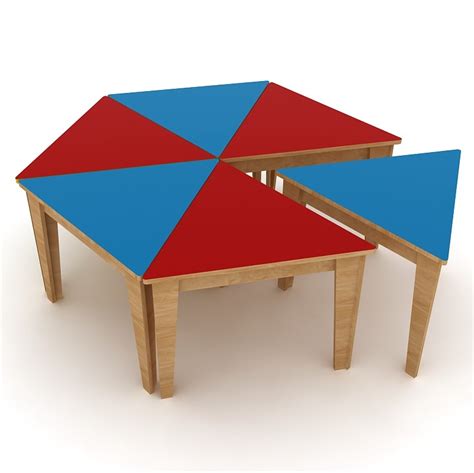 Mesa Infantil Triangular Forma Y Color