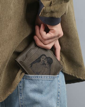 Kaululu Personalisierte Geldbörse Herren Beidseitig Portemonnaie Brieftasche Mit Foto Namen