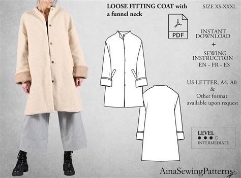 Women Coat Pattern Winter Coat Pattern Long Coat Sewing Etsy
