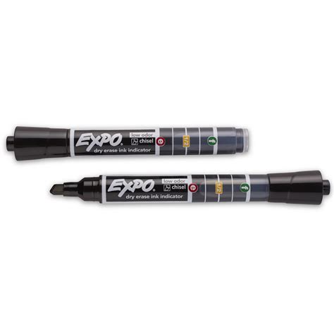 expo dry erase markers with ink indicator chisel tip black pack of 2
