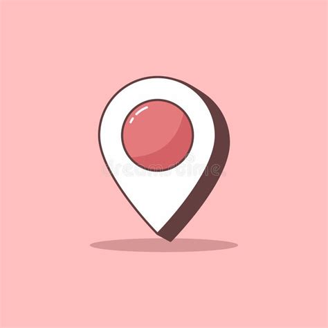 map pointer icon on a pink background stock vector illustration of