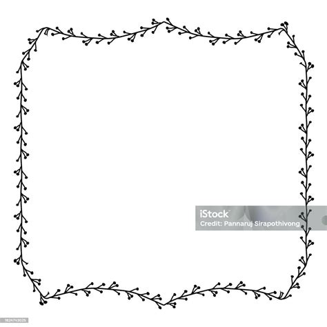 스퀘어 프레임 월계관 화 환 실루엣 블랙 수평 빈티지 프레임 꽃 꽃 잎 테두리 식물 가지 월계수 화려한 잎 요소 디자인 테두리 복고풍 배지 장식 0명에 대한 스톡 벡터 아트