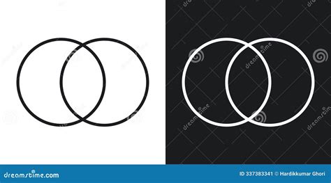 Interlocking Thin Line Vector Icon Set Stock Illustration