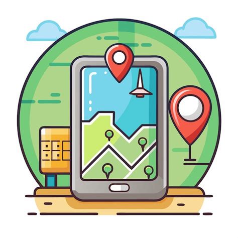 Premium Vector Smartphone With Navigation App Showing Map Route And Location Pin