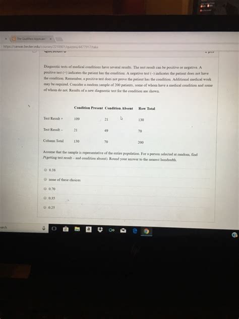 Solved Diagnostic Tests Of Medical Conditions Have Several Chegg