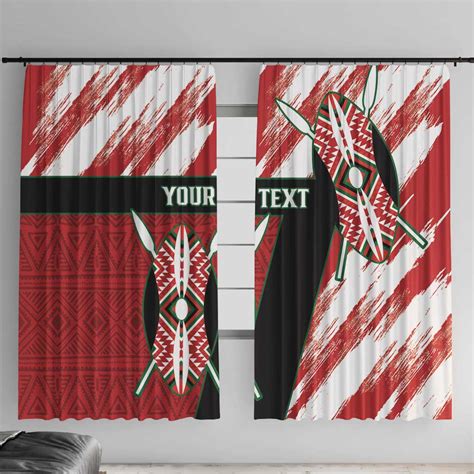 Custom Kenya Rugby Sevens Window Curtain Maasai Shield With African