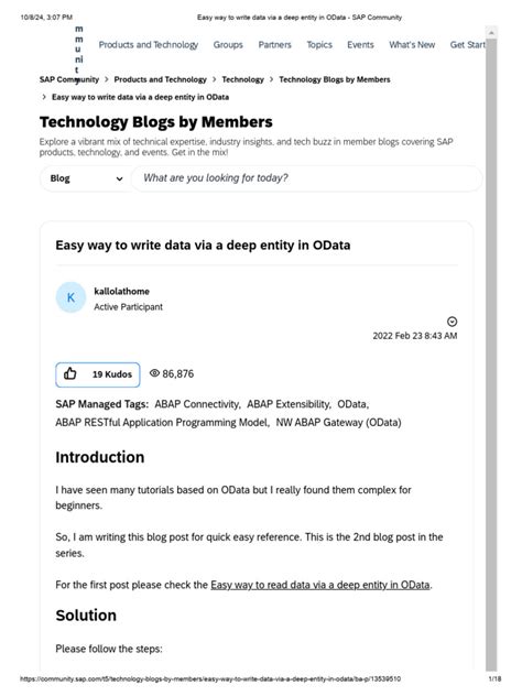 Easy Way To Write Data Via A Deep Entity In Odata Sap Community Pdf