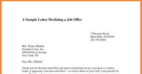 How To Write A Letter To Respectfully Decline An Offer Amelie Text