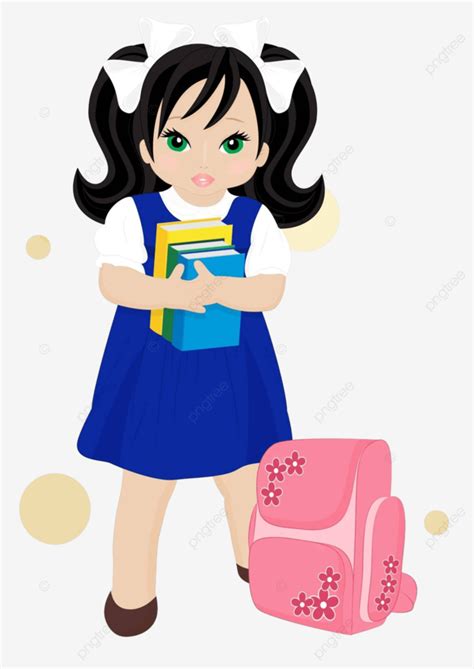 Schoolgirl Book Cartoon Knowledge Vector Book Clipart Cartoon Clipart Knowledge Clipart Png
