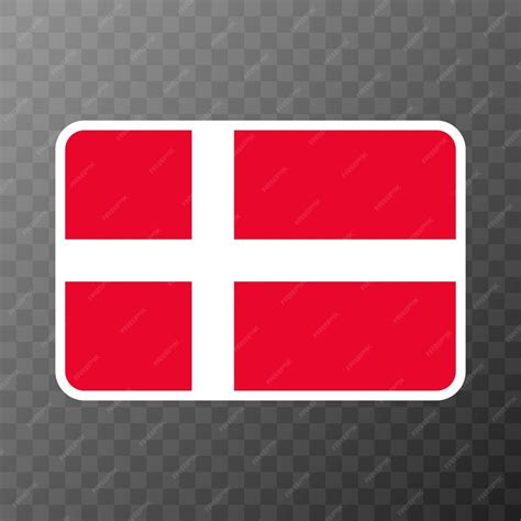 덴마크 국기 공식 색상 및 비율 벡터 일러스트 레이 션 프리미엄 벡터