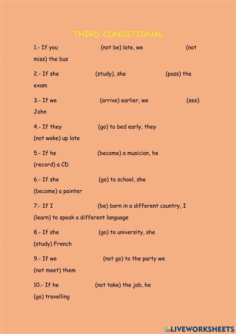 Third Condition Free Interactive Worksheets 6985269