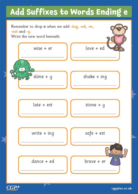 Adding Suffixes To Words Ending E Foundation Year CGP Plus