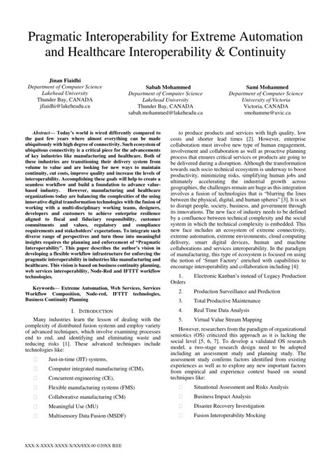 Pdf Pragmatic Interoperability For Extreme Automation And Healthcare Interoperability And Continuity