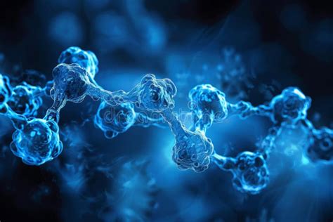 Abstract Representation Of Molecular Structures In Blue Tones Stock