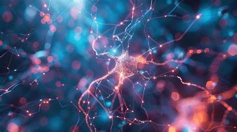 Neural Network Connections In Abstract Art Premium Ai Generated Image