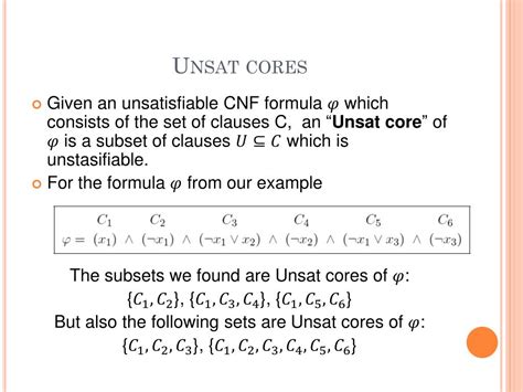 ppt computing unsat cores of boolean and smt formulas powerpoint