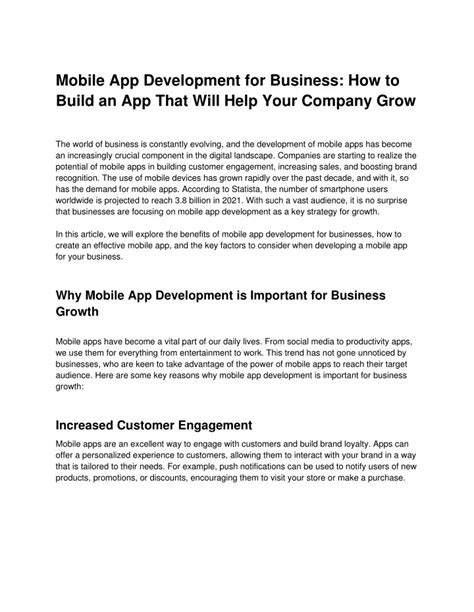 Ppt Mobile App Development For Business How To Build An App That