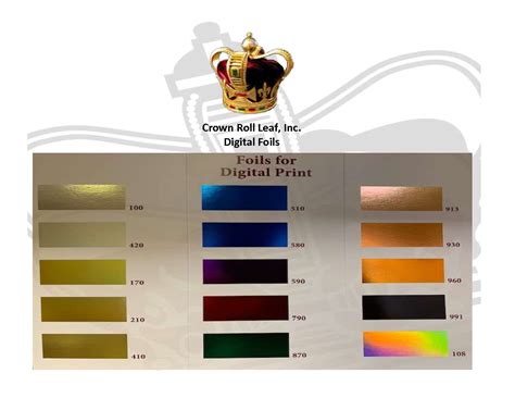 License Plate Foils Crown Roll Leaf Inc
