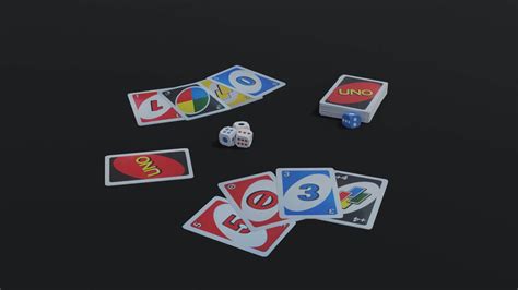 Board Game Uno And Dice 3d Model By Tykryk