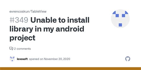 unable to install library in my android project · issue 349
