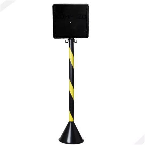 Pedestal Organizador De Fila Zebrado Com Suporte De Placa Frete Grátis