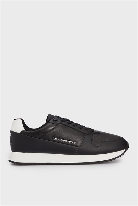 Мужские черные кроссовки RETRO RUNNER LOW LTH IN SAT Calvin Klein Jeans ...