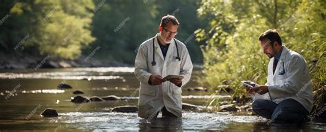 Premium Photo Environmental Scientists Testing Water Quality In River