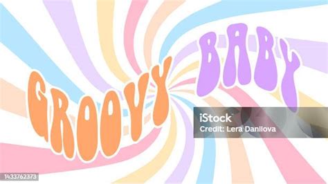 레트로 70 년대 히피 배경 빈티지 타이포그래피 프린트와 영감을주는 문구 그루비 아기 추상적 인 트리피 소용돌이 패턴 트렌디 한 소녀 프리피 디자인 0명에 대한 스톡 벡터