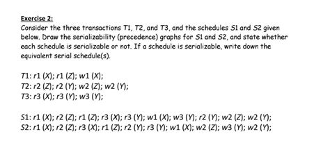 solved exercise 2 consider the three transactions t1 t2