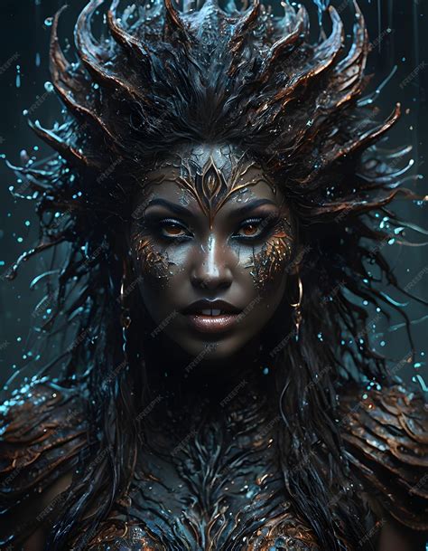 Premium Photo A Quirky Liquid Portrait Of A Hauntingly Beautiful Dark