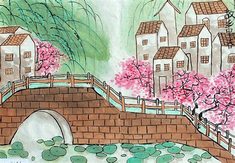 风景儿童画——忘不了的故乡，回不去的童年！ 中国少儿艺教网 赏析