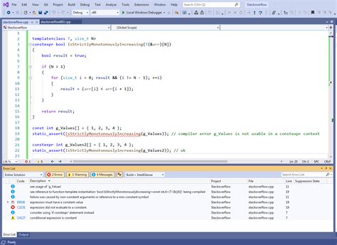 C How To Check That Const Array Members Grow Monotonically At