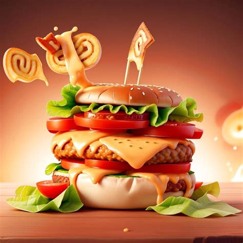 Premium Photo Delicious Burger Generated Ai