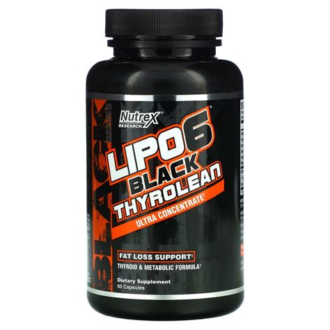 Nutrex, Lipo-6 Black Thyrolean (60 капс.), жиросжигатель купить в ...