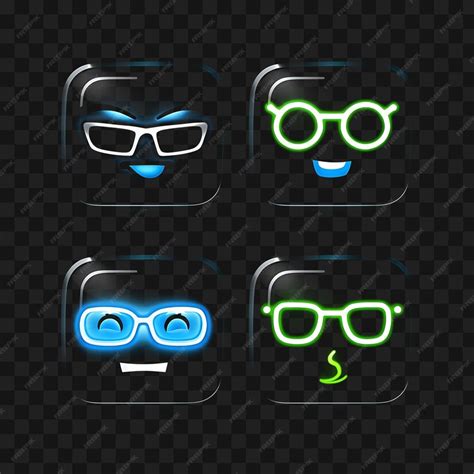 Premium Psd Neon Design Of Nerd Face Icon Emoji With Geeky Intelligent And Nerdy Expres