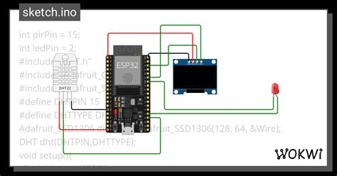 เชื่อมไฟต่ออุปกรณ์แสดงขึ้นจอ Wokwi Esp32 Stm32 Arduino Simulator