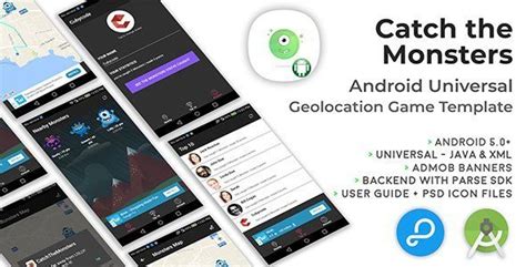 Catch The Monsters Android Universal Geolocation Game Template Code