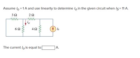 Solved Assume IO A And Use Linearity To Determine IO In Chegg