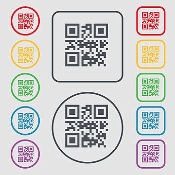 Round Creative Qr Code Icon On White Background Vector Creative Binary Paper PNG And Vector