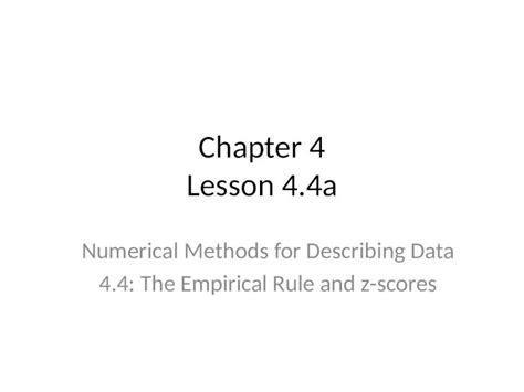 Ppt Chapter 4 Lesson 4 4a Numerical Methods For Describing Data Dokumen Tips