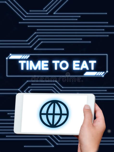 Writing Displaying Text Time To Eat Word For Right Moment To Enjoy A