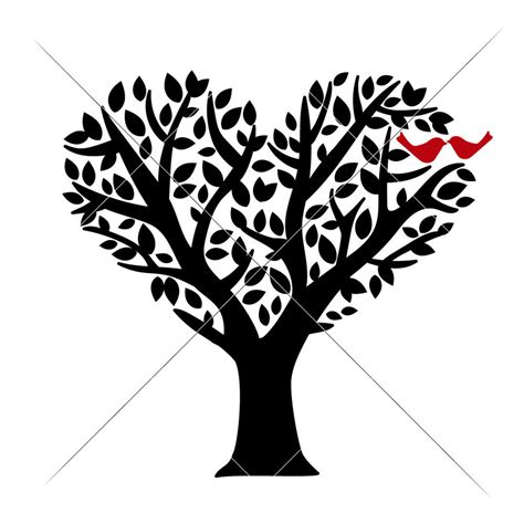 Tree Heart With Birds Wedding Love SVG Eps Dxf Files For Etsy