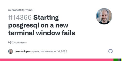 Starting Posgresql On A New Terminal Window Fails Issue Microsoft Terminal Github