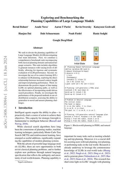 Pdf Exploring And Benchmarking The Planning Capabilities Of Large Language Models