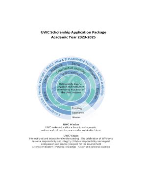 Fillable Online Uwc Scholarship Application Form For Academic Year Fax Email Print