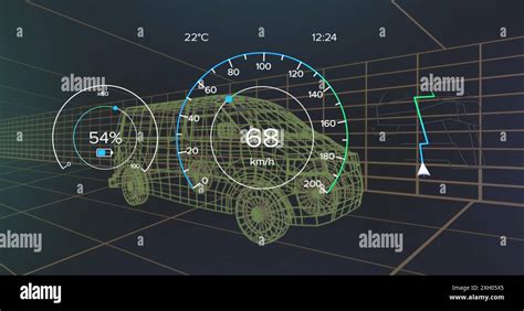 Image Of Speedometer And Power Level Over Van Project On Black