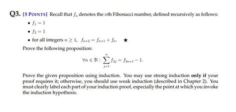 Solved Q3 5 Points Recall That Fdenotes The Nth Fibonacci