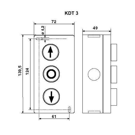 Surface Mounted Push Button Switch KDT 3 Up Stop Down IP65